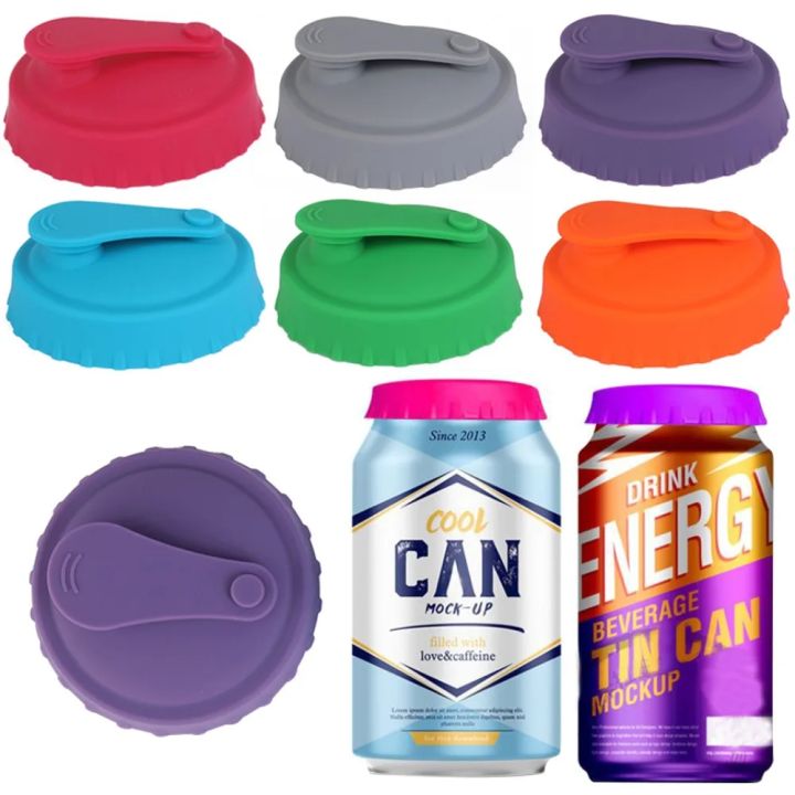 Silicone Soda Can Lid Reusable Can Stopper for Soda Beer Drinks Juice ...