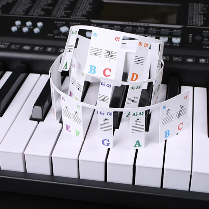 Piano Keyboard Stickers 88/61 Keys, Removable Music Notes Labels for ...