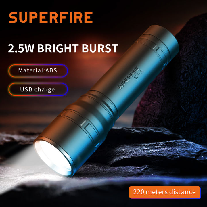 SuperFire S33-A Small led flashlight long lasting rechargeable lamps ...