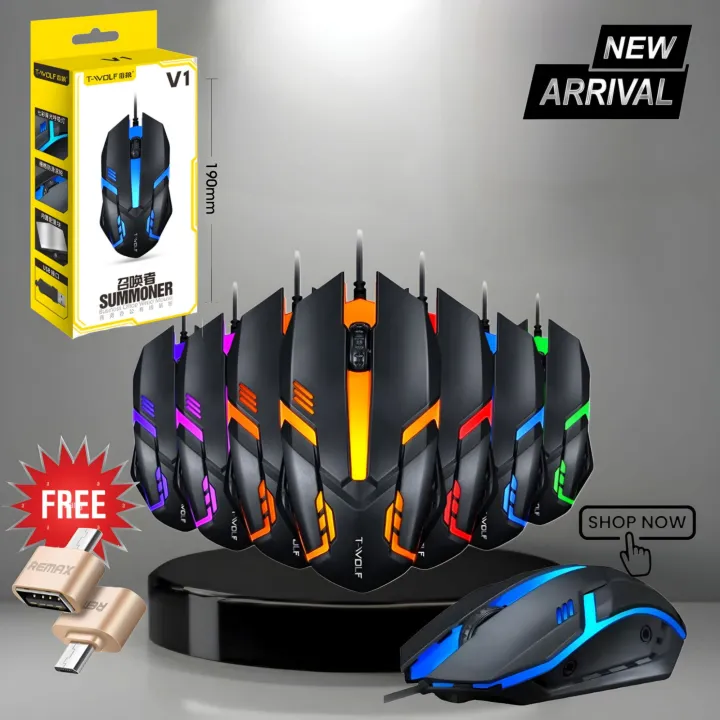 T-Wolf V1 colorful Gaming Mouse , high quality Gaming mouse | Daraz.com.bd