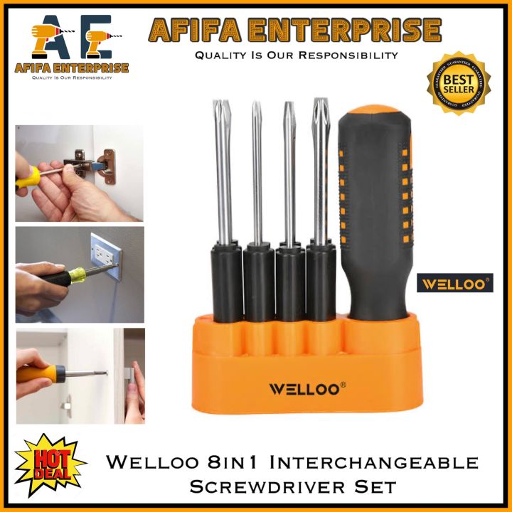 Welloo 8in1 Interchangeable Screwdriver Set | Daraz.com.bd