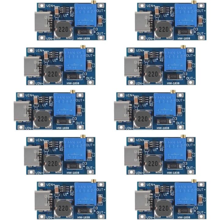 10pcs MT3608 Adjustable Step Up Module Voltage Regulator Micro USB Type-c Plug 2V-24V to 5V-28V ...