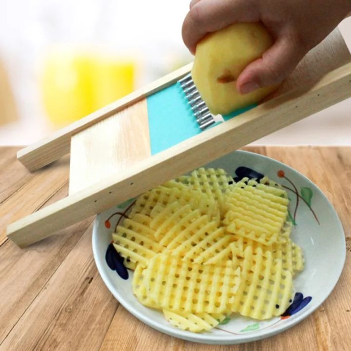 Fries Grid Stainless Potato Grid Steel Potato Kitchen Wooden Home Chip ...