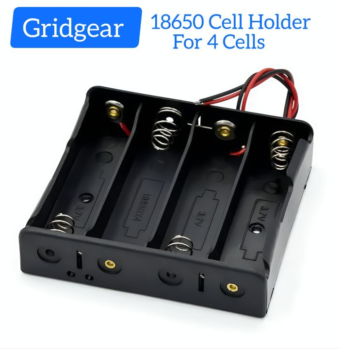 18650 Cell Holder 4 x 18650 Black Storage Box Case Holder For Battery ...