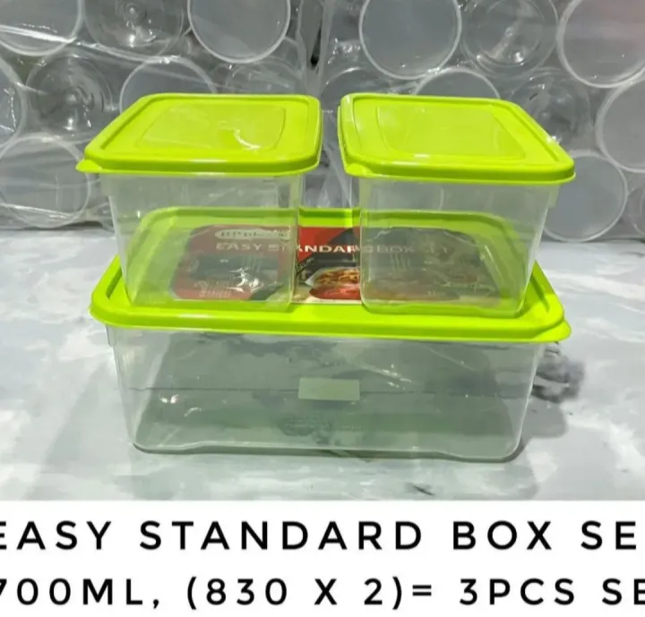Plastic Easy Standard Box Set 2700ml, (830 X 2)= 3pcs Set | Daraz.com.bd