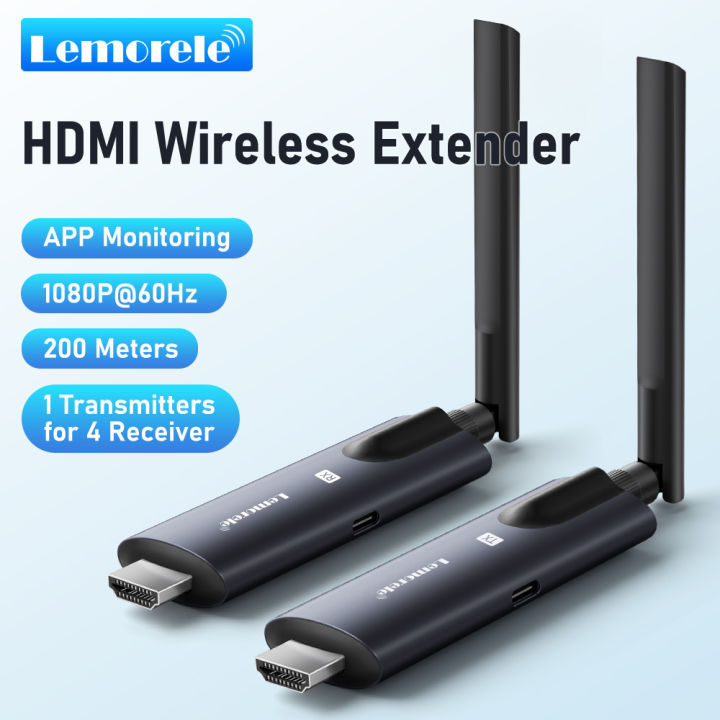 Lemorele 5G 200M Wireless HDMI Transmitter Receiver Meeting Screen ...