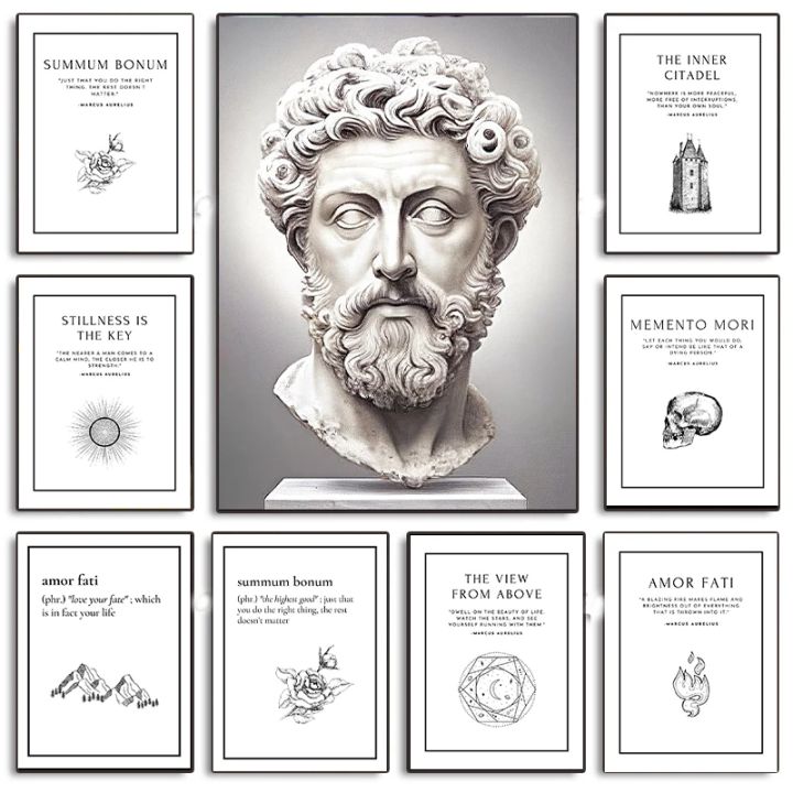 Stoicism Inspire Quotes Motivational Poster Canvas Printing Modern ...