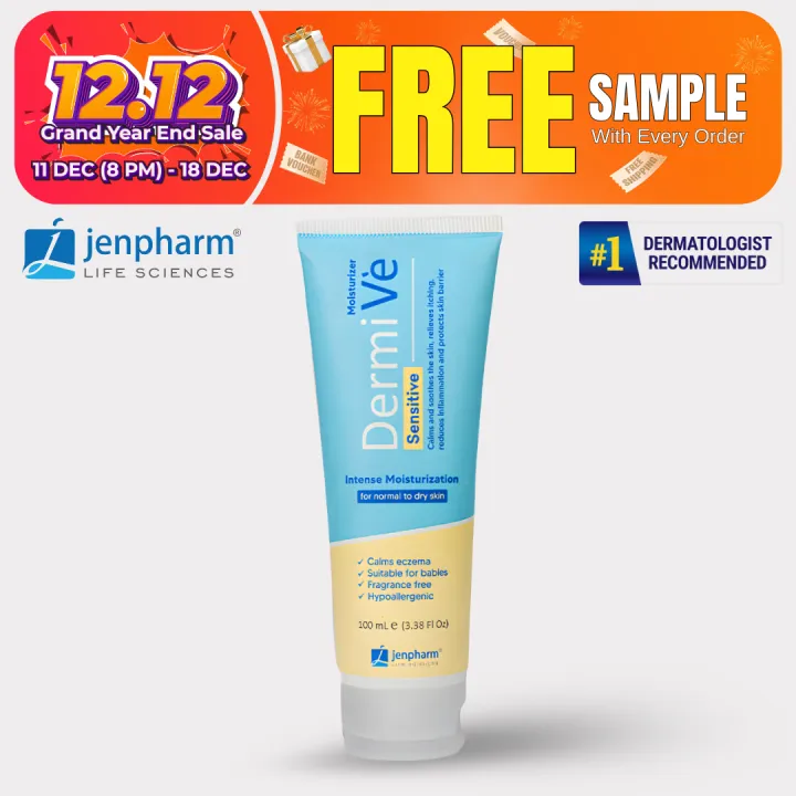 Jenpharm - Dermive Sensitive Moisturizer 100ml - Fragrance Free - Calms ...