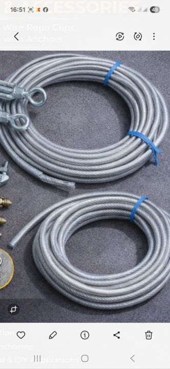 50 Feet Long 6mm Metal Wire with Rubber Coted | Daraz.pk