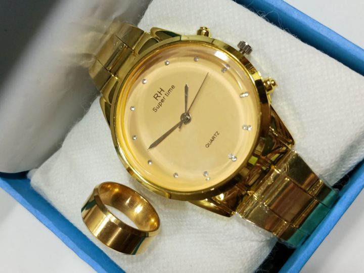 1ps Beautiful Wrist Watch With Free Titnanium Ring For Men And Boy High ...