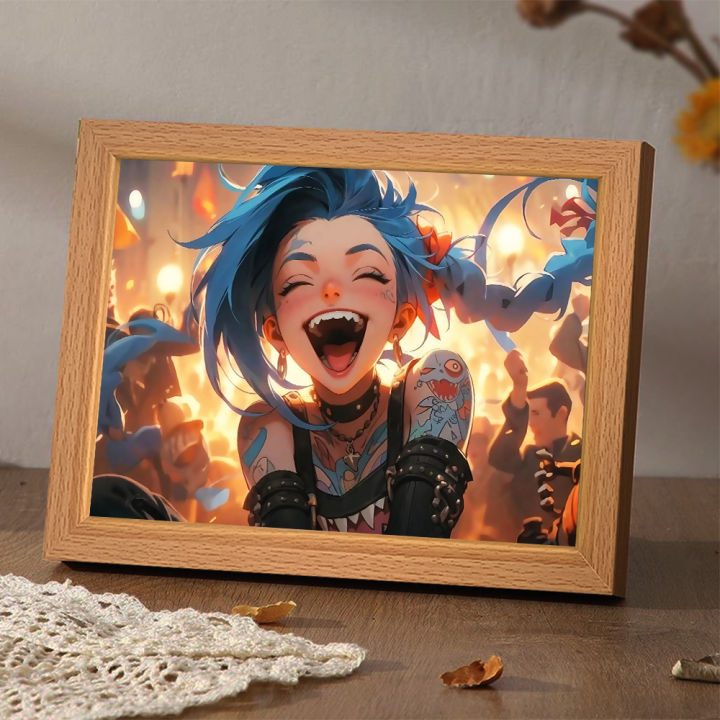 Anime light picture frame, League of Legends character Jinx, Led light ...