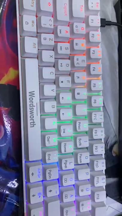 Word worth Mechanical RGB Keyboard and Mouse Combo Blue Switches with ...