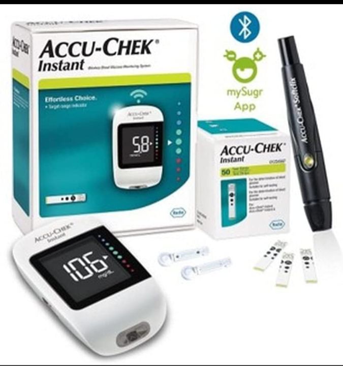 Advance Accu Chek Instant Sugar Test Glucometer With Bluetooth Facility ...