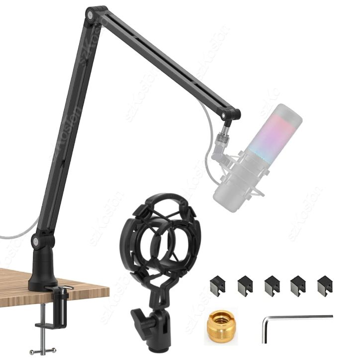 Adjustable Metal Microphone Stand for Gaming Streaming USB Condenser ...