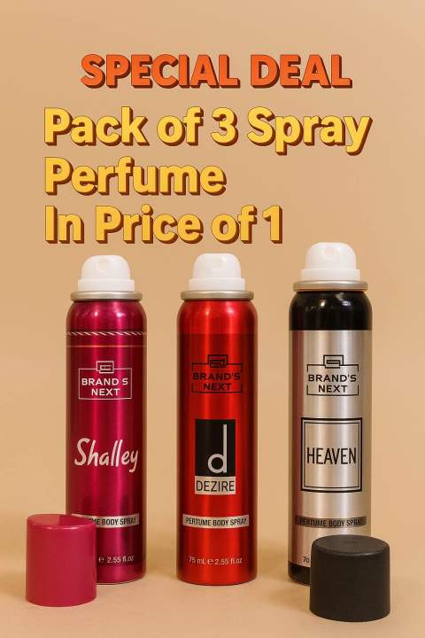 Brand’s Next Perfume Body Spray Pack of 3 (Shalley, Dezire, Heaven ...