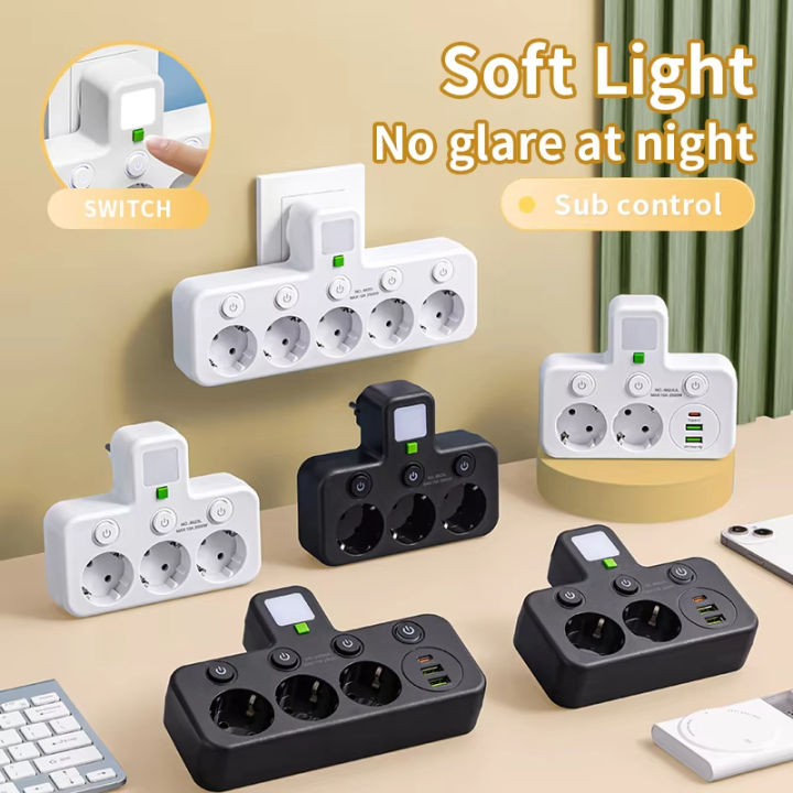 EU Plug Power Strip Outlets Two specifications with or without USB Type ...