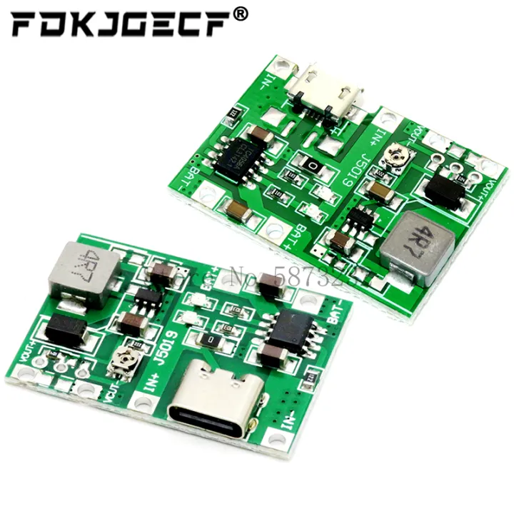 Lithium Li-ion 18650 3.7V 4.2V Battery Charger Board DC-DC Step Up ...