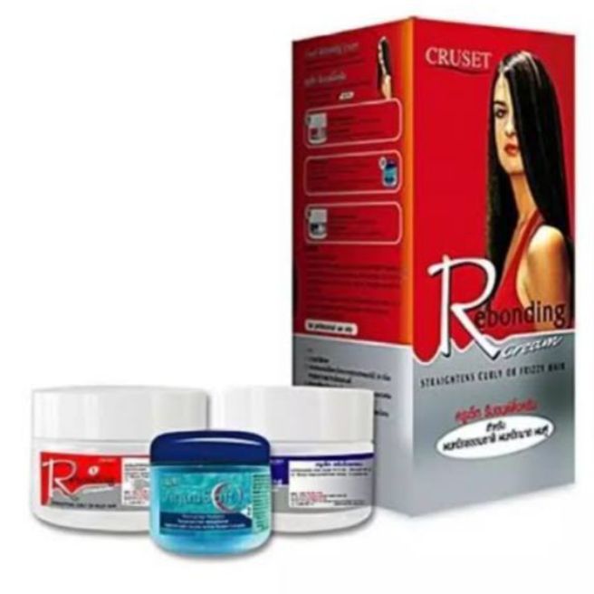 Cruset Hair Rebonding Kit Medium Size Box Straight Curly Frizzy Hairs Sleek &Shine Hair ...