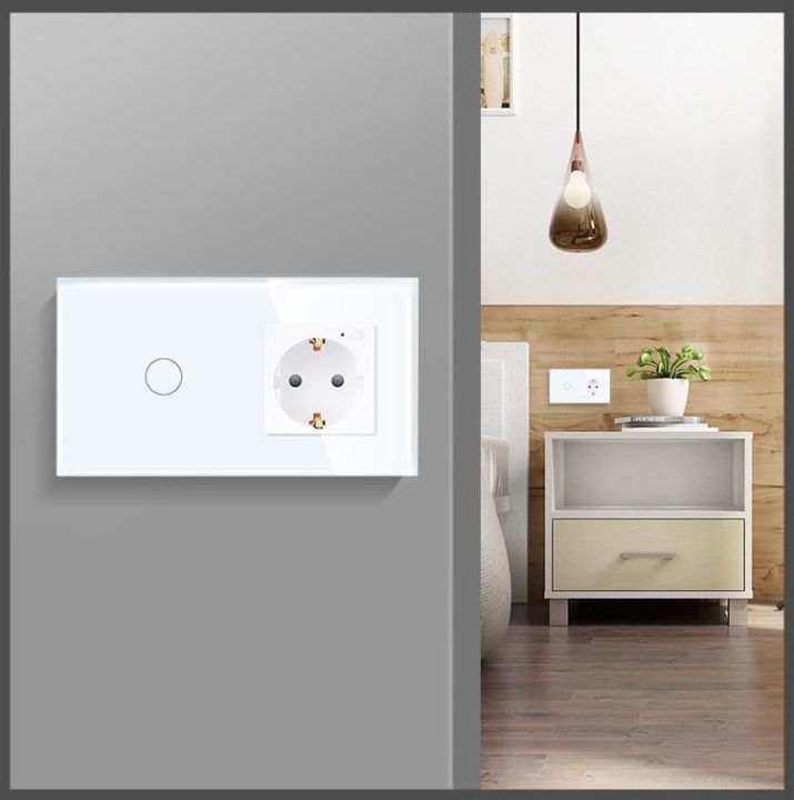 Gang Wall Touch Switch Wifi Power Socket,Electric Plug Outlet Crystal ...