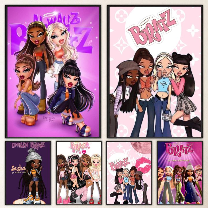 1pc Bratz Doll Poster Self-adhesive Art Waterproof Paper Sticker Coffee ...