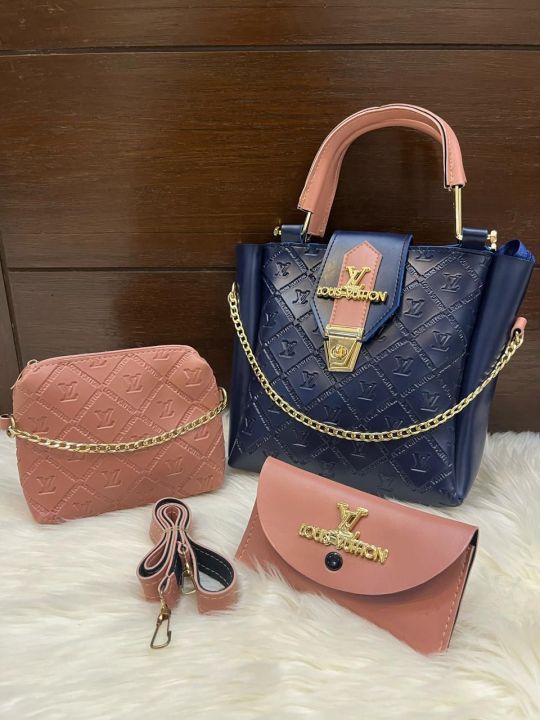 Lv 3pcs with cloud bag, long wallet and belt | Daraz.pk