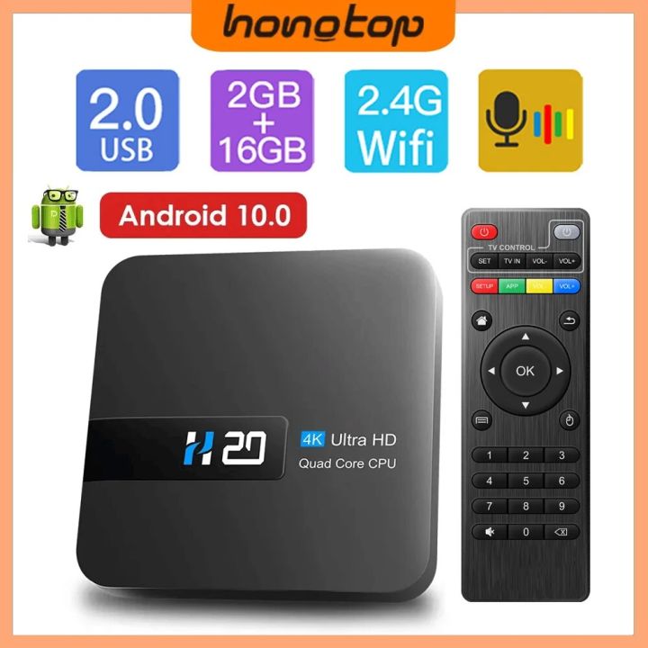 HONGTOP H20 New Smart TV Box Android 10.0 2GB 16GB 4K 3D HD H.265 Media Player Android TV Box ...