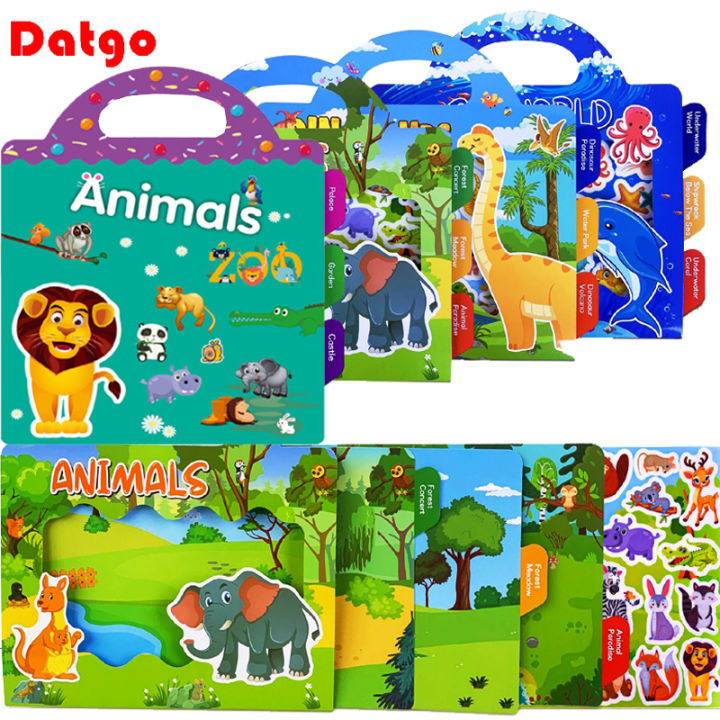 New Children Reusable Scene Cute Stickers DIY Puzzle Sticker Games ...
