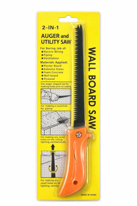 2-in-1 Wall Board Saw with Auger Tip | Multipurpose Drywall Hand Saw ...