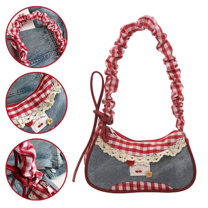 Fashion Grid Mini Handbags Adjustable Shoulder strap Korean Hand-held ...