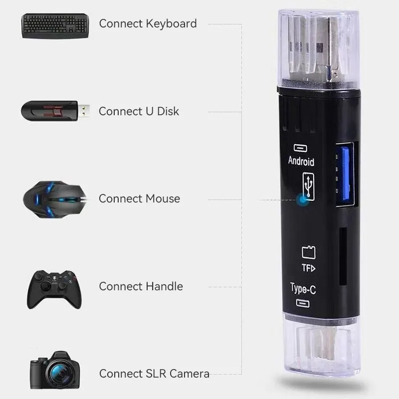 Multifunction OTG Card Reader- Type-C/USB/Micro USB/micro SD Memory ...