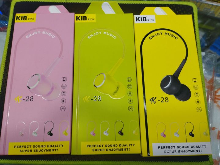 Kin K-28 earphone perfect sound super bass Headphones With Mic-Beauty ...