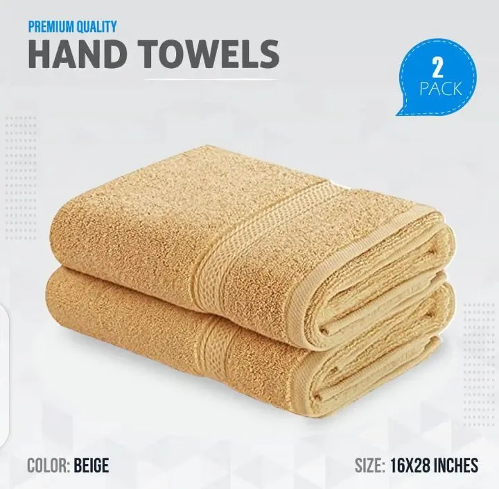 Hand Towels (Pack of 2) 100% Combed Ring Spun Cotton, Ultra Soft and ...