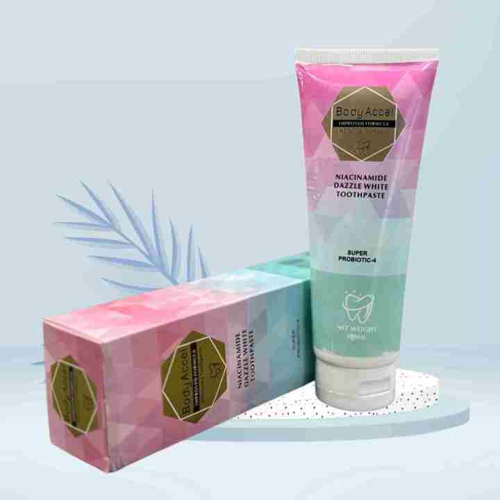 Body Accel Whitening Toothpaste | Niacinamide & Probiotics | 100ml ...