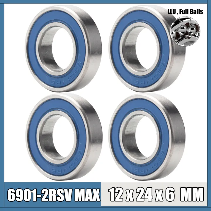6901 2RSV MAX Bearing 12*24*6 mm 4Pcs 6901-2RS Full Balls Bicycle Pivot ...