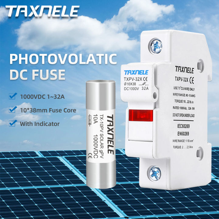 Solar DC Fuses 1000V PV Photovoltaic 6A 10A 15A 20A 25A 30A DC Fuse ...