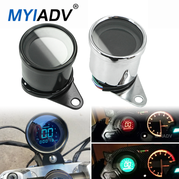 Universal Motorcycle Speedometer Meter Retro Scooter ATV Digital LCD ...