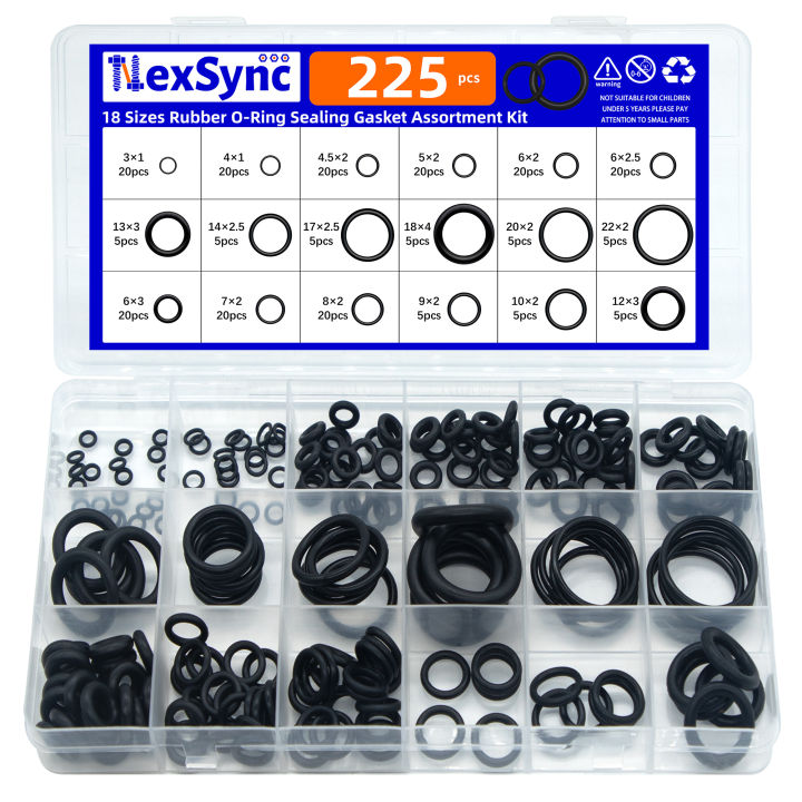 200/225pcs Rubber O Ring Set Gaskets Seal Nitrile Rubber Bands High ...