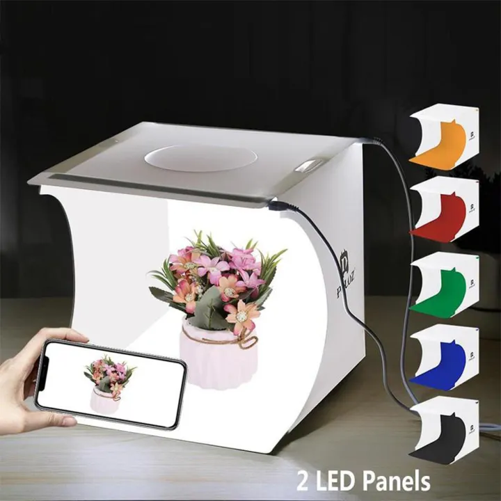 Softbox Dual LED Light Mini Photography Studio Box with 1100 Lumens ...