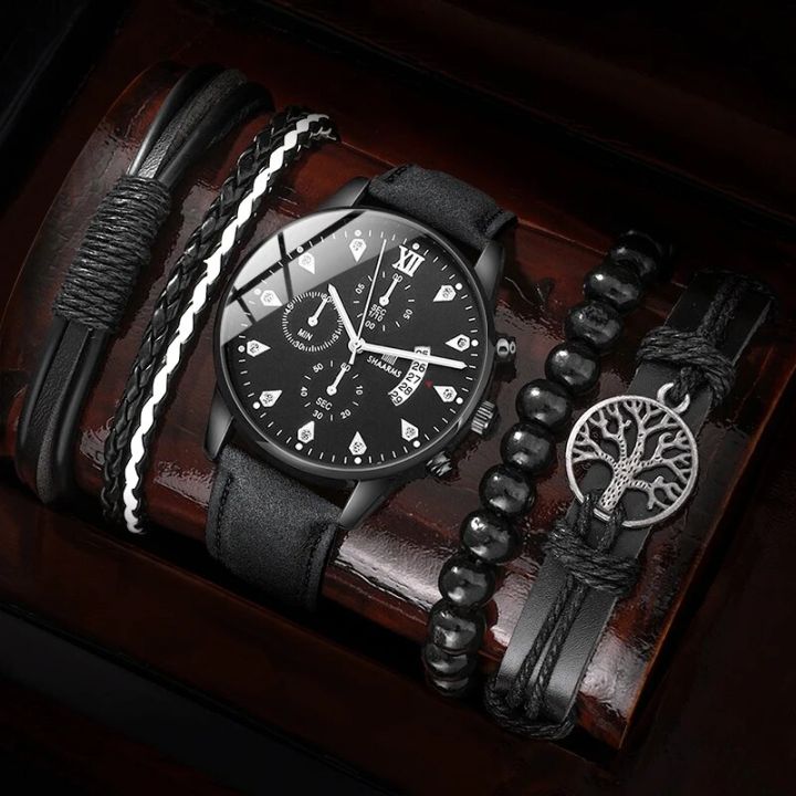 Fashion Mens Sports Watches Man Business Leather Belt Quartz Wristwatch ...