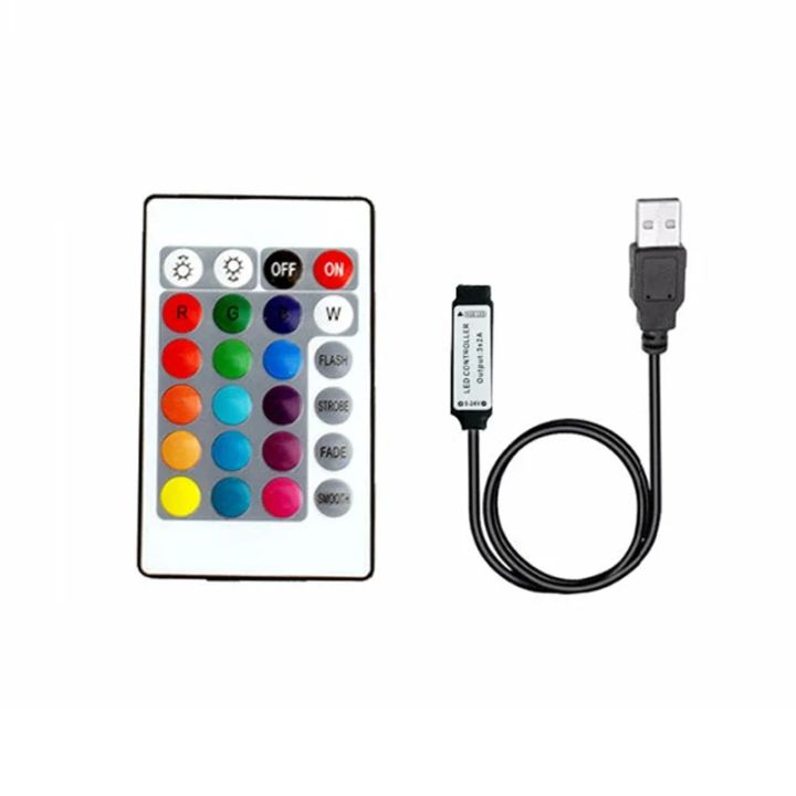IR Infrared Remote Controlle USB 5V RGB LED Lamp 24 Keys Universal IR ...