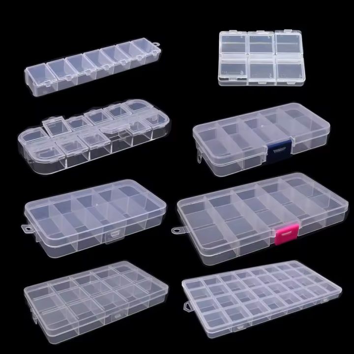 6-24 Compartments Plastic Storage Box Organizer Jewelry Container with ...