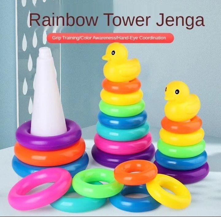 Rafa shop Rainbow Stacking Stack Up Colorful Ring Tower For Early ...