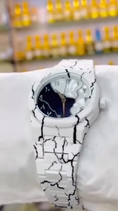 Pack of 2 Aura Arabic Couple Watches for Men & Women - White Marble ...