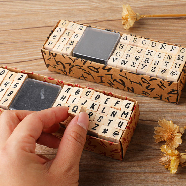 Basic Diary Set Typewriter Number and Letter Seal DIY Diary Wooden Seal ...