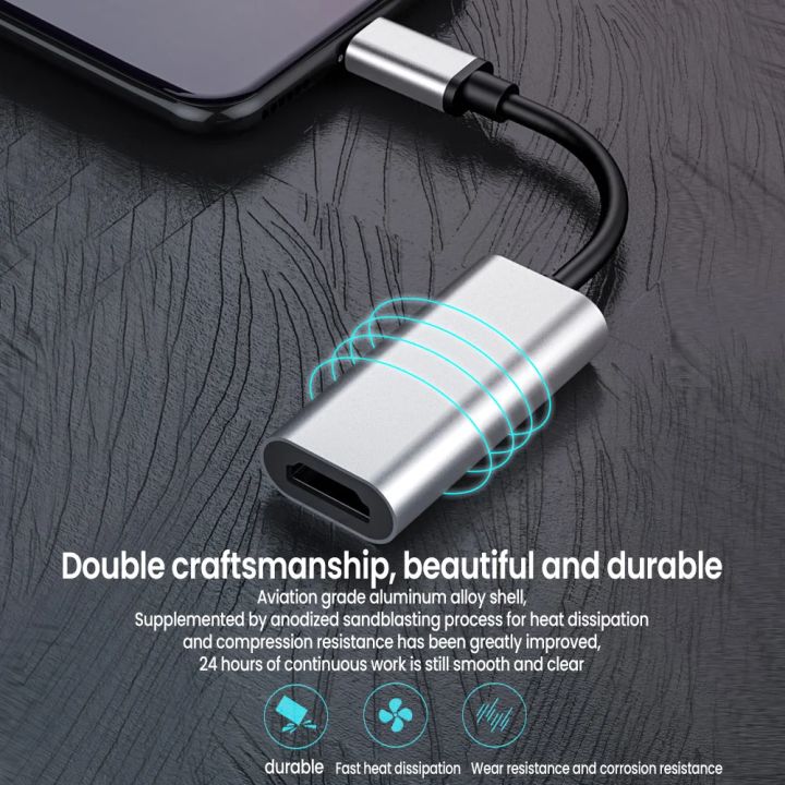 TYPE C to HDMI 4K Adapter USB C USB3.1 Male to HDTV Female Converter ...