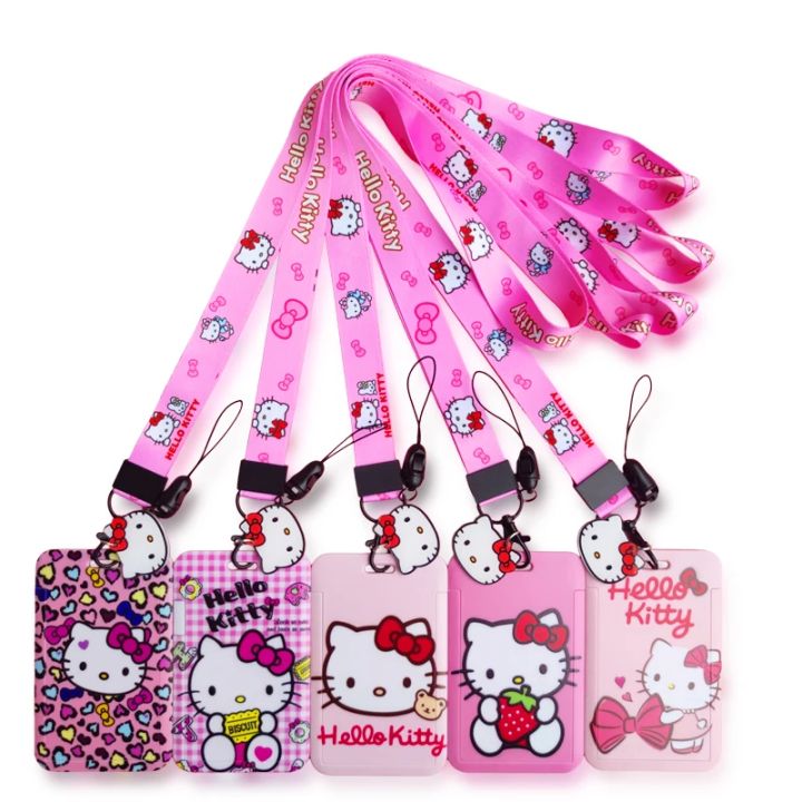 Hello Kitty ID Badge Holder Lanyard Retractable Clip Slip Credit Card ...