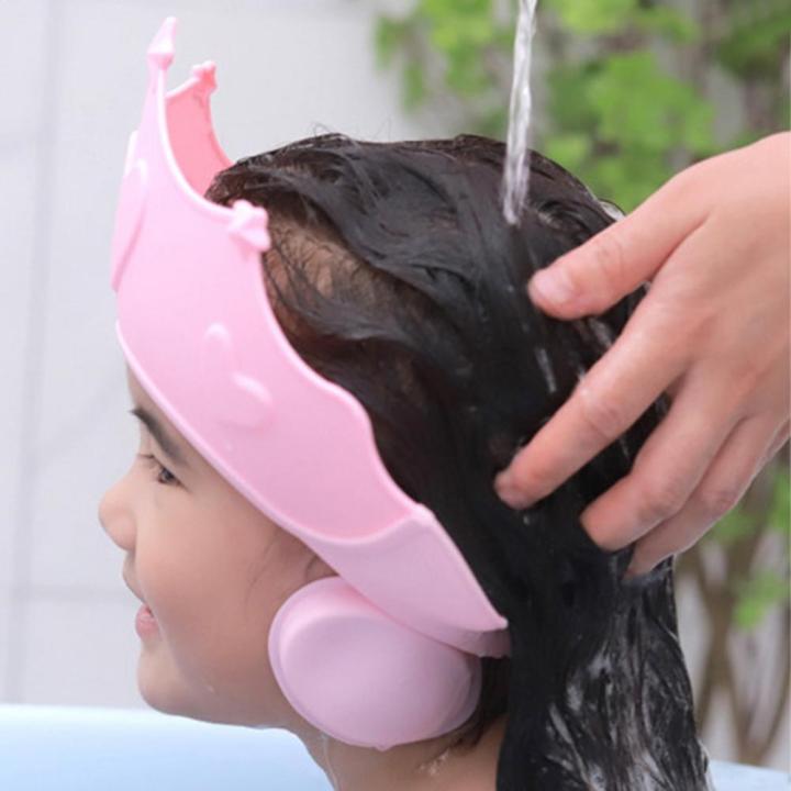 Baby Shower Soft Cap Adjustable Hair Wash Hat For Kids Ear Protection ...