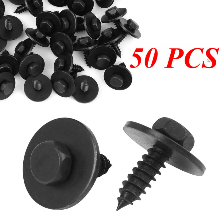 50pcs Auto Fastener Car Clips Screw Bolt Retainer Fender Liner Under ...