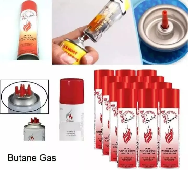 Extra Purified Butane / Lighter Gas Refill can with Multiple Nozzles ...