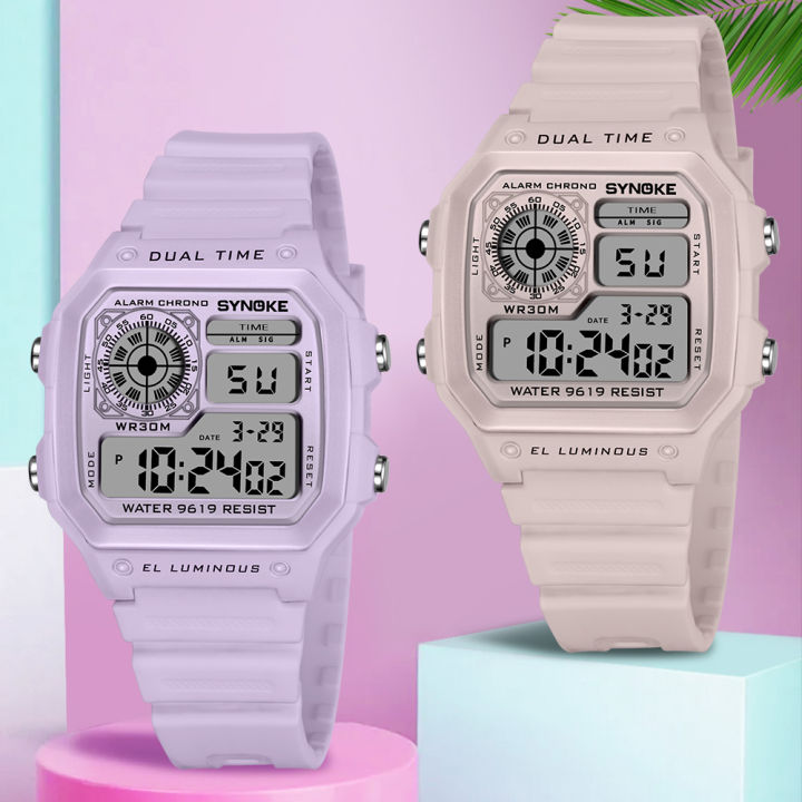 SYNOKE Digital Watches Lady Sports Luminous Multifunction Waterproof ...